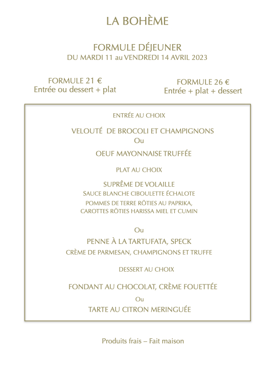 LE RESTAURANT - La Bohème Senlis - cuisine bistrot faite maison