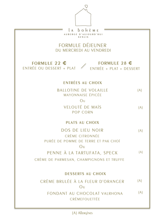 LE RESTAURANT - La Bohème Senlis - cuisine bistrot faite maison